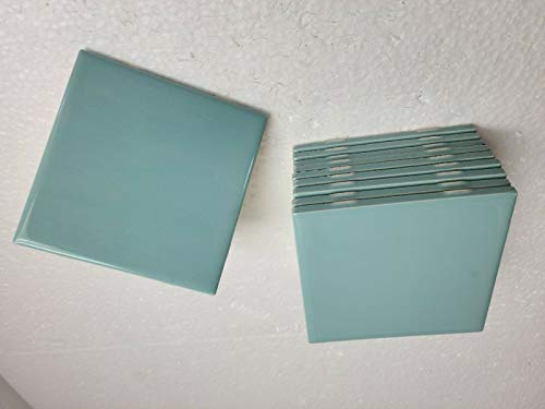 Surf Green 4 inch Blue Aqua Glow Ceramic Tile 4.25 in 4x4 Subway Square Daltile Color 0197 Classic Color 105 Box 10 Piece