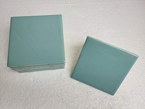 Surf Green 4 inch Blue Aqua Glow Ceramic Tile 4.25 in 4x4 Subway Square Daltile Color 0197 Classic Color 105 Box 10 Piece
