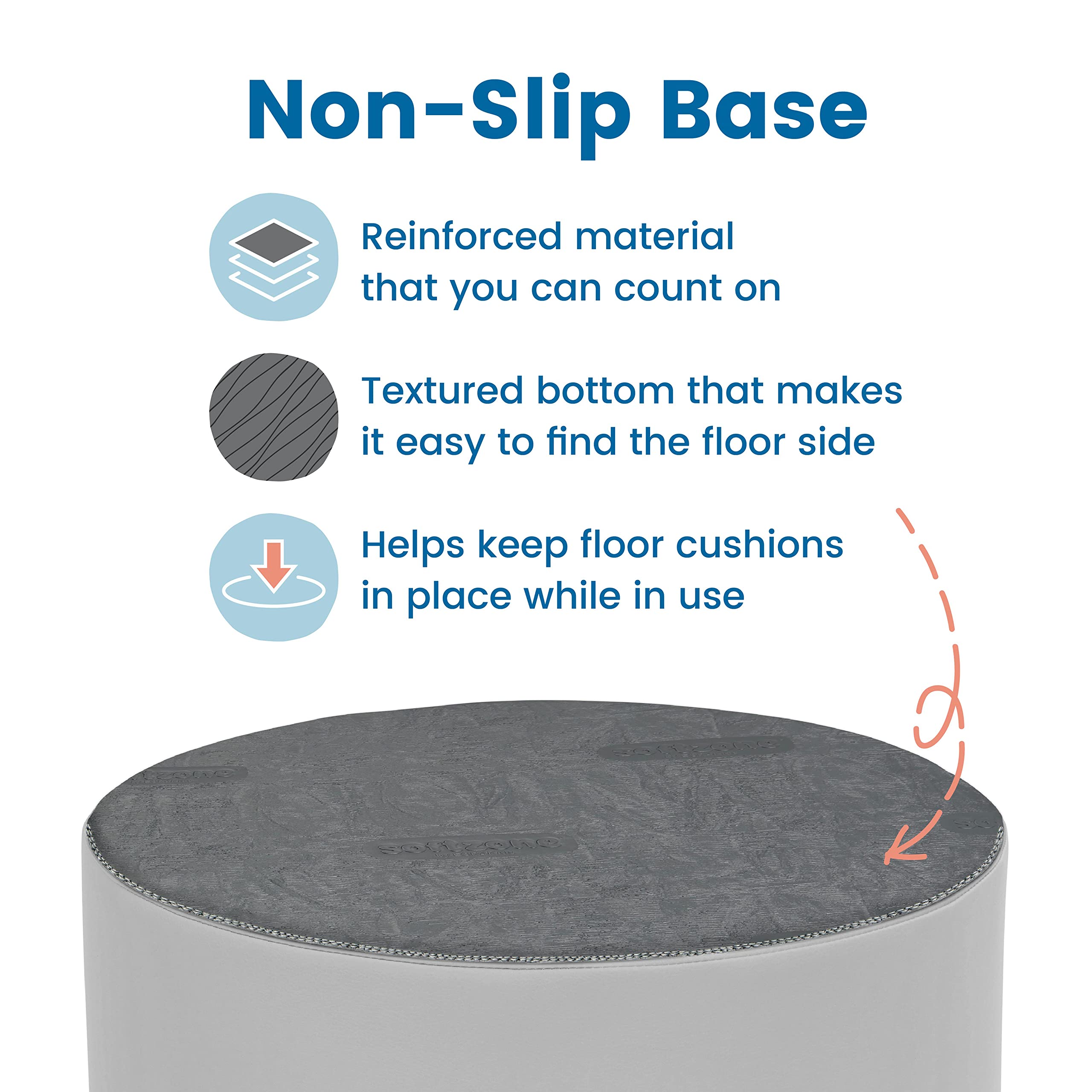 ECR4Kids SoftZone Floor Cushions with Handles, 2" Deluxe Foam, Round, Orange, (6-Pack)