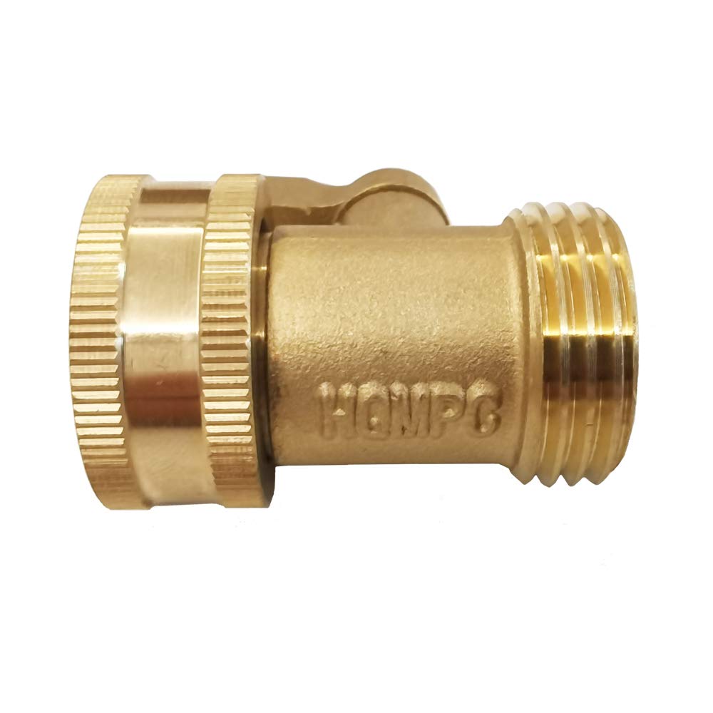 HQMPC Heavy Duty Brass Shut Off Valve Brass Water Hose Valve Hose On/Off Valve Garden Hose Connector 4Pcs