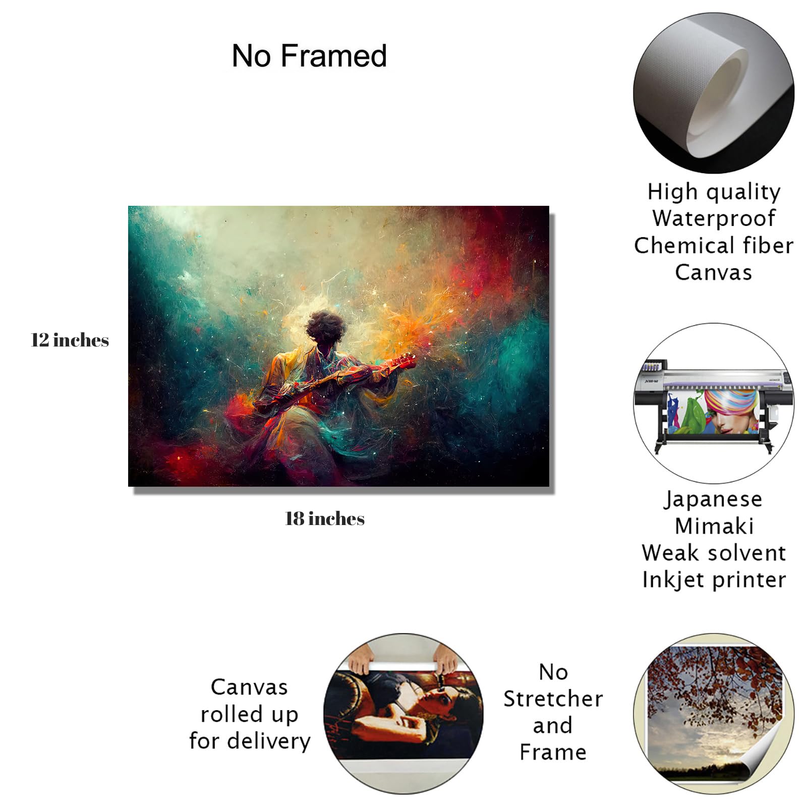 Jimi Hen drix Poster Music Posters for Room Aesthetic, Wall Art Room Decor Merch Stuff Prints for Fans Unframe 12x18inch