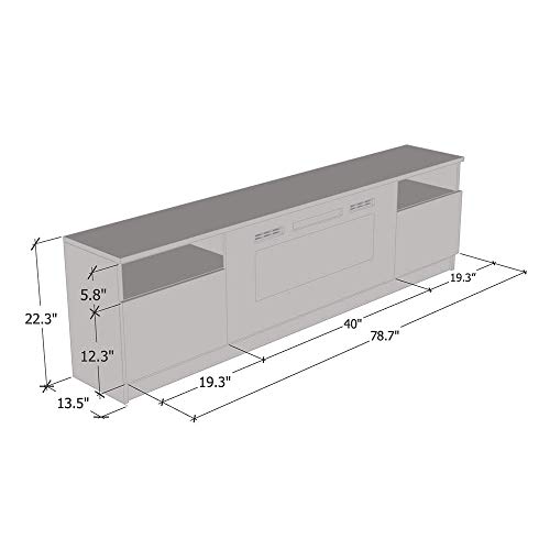 York 02 Electric Fireplace Modern 79" TV Stand