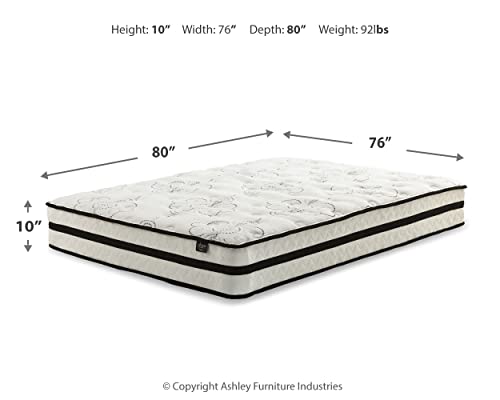 Signature Design by Ashley Chime 10 Inch Medium Firm Hybrid Mattress, CertiPUR-US Certified Foam, King