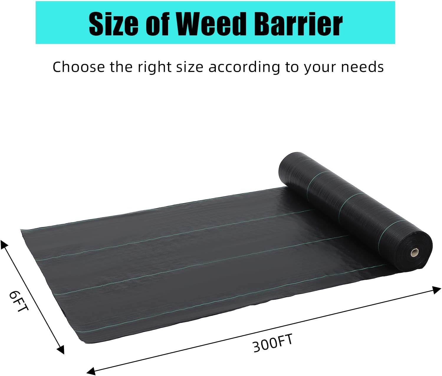 Broadfashion 01 Weed Barrier Landscape Fabric Heavy, Black