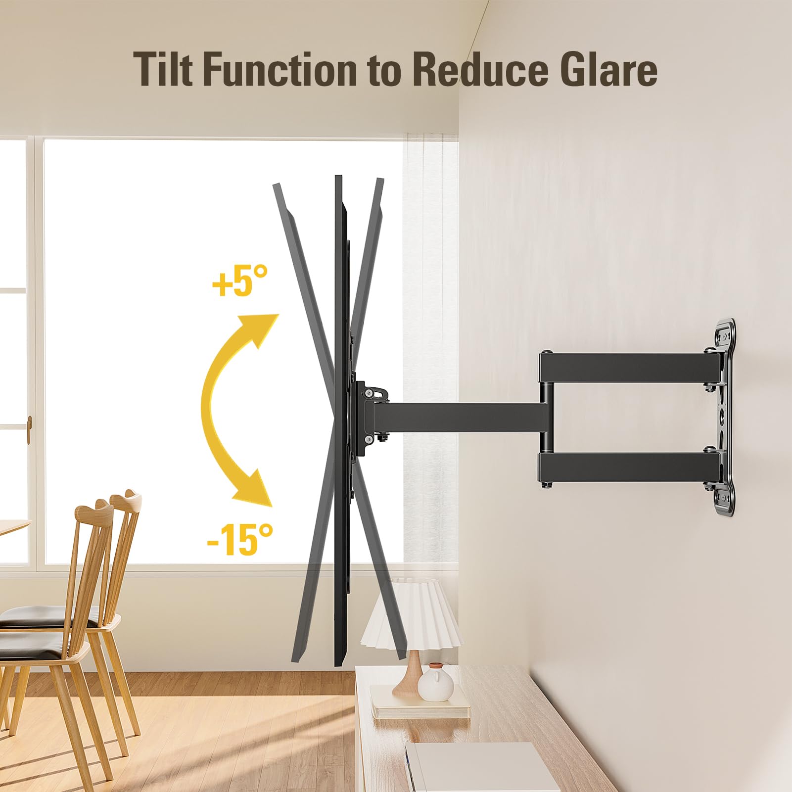 Mounting Dream TV Wall Mount Bracket for Most of 26-55 Inch LED, LCD, OLED and Plasma Flat Screen TV with Full Motion Swivel Articulating Arm up to VESA 400x400mm and 60 lbs, MD2393-MX