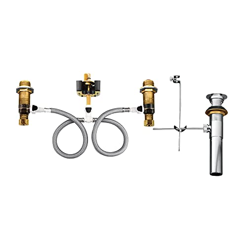 Moen T6142BL-9000 Gibson Two-Handle Widespread Bathroom Faucet with Valve, Matte Black