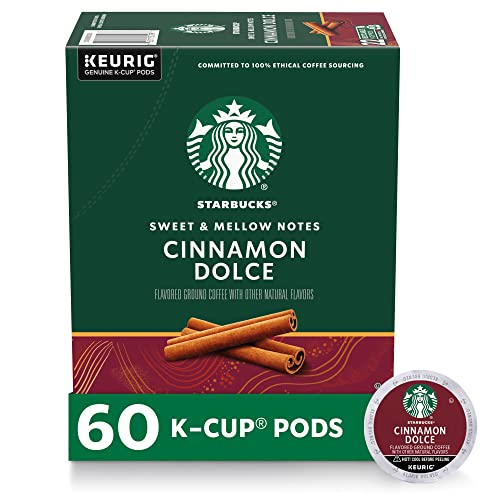 Starbucks K-Cup Coffee PodsāCinnamon Dolce Flavored Coffee for Keurig BrewersāNaturally Flavoredā100% Arabicaā6 boxes (60 pods total)