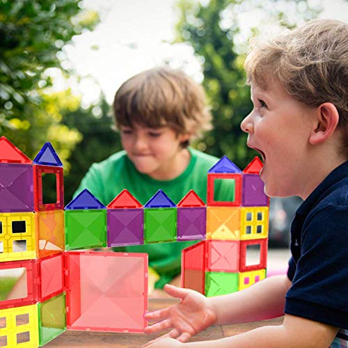 Desire Deluxe Magnetic Tiles Blocks Building Set for Kids β Learning Educational Toys for Boys Girls for Age 3 - 8 Year-Old β Birthday Present Gift (57PC)