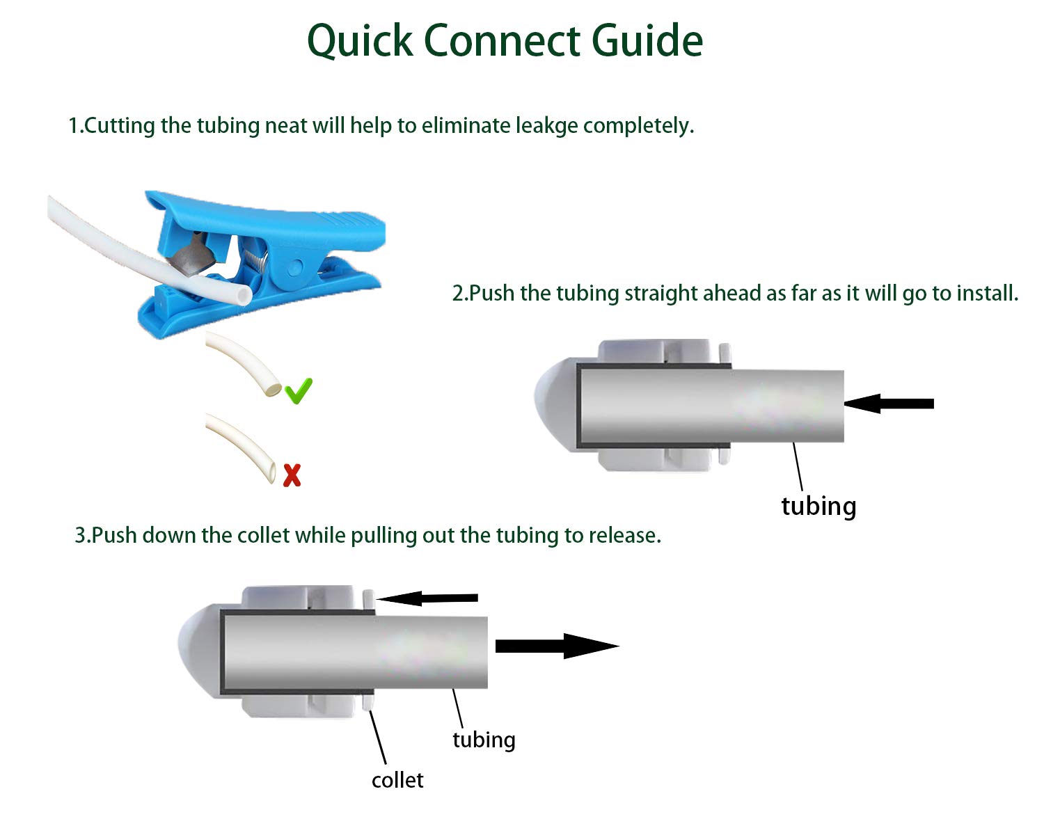 ESHIONG Hose Bib Quick Connect Adapter for Reverse Osmosis Water Filter,NSF Certified 3/4" Female Thread to 3/8" OD Push to Connect Plastic ro Fittings .(Pack 6)