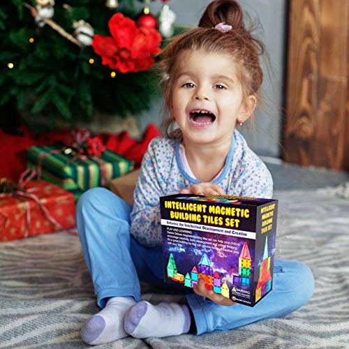 Desire Deluxe Magnetic Tiles Blocks Building Set for Kids β Learning Educational Toys for Boys Girls for Age 3 - 8 Year-Old β Birthday Present Gift (57PC)