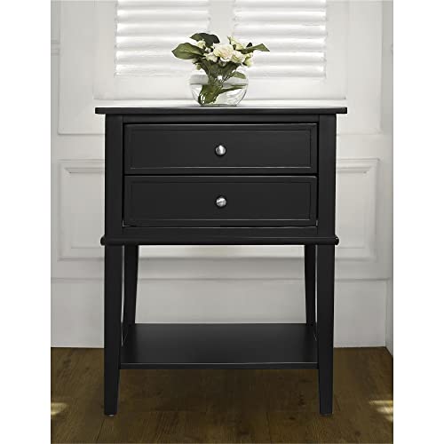 Ameriwood Home Franklin Accent Table 2 Drawers, Black