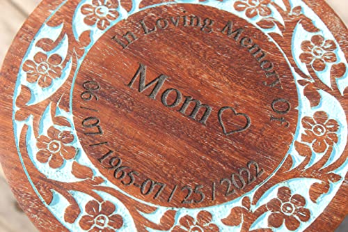 Wooden cremation urn(customized) | urns for ashes | cremation box | carving wooden urn | wooden urn for human ashes | wooden urn | carved boxes (Medium- with text)