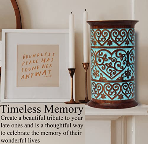 Wooden cremation urn(customized) | urns for ashes | cremation box | carving wooden urn | wooden urn for human ashes | wooden urn | carved boxes (Medium- with text)