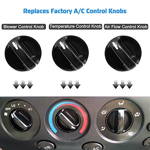 AC Climate Control nob Switch - Set of 3 - Replaces# 55905-0C010, 559050C010 - Fits Toyota Tundra 2000, 2001, 2002, 2003, 2004, 2005, 2006 - Air Conditioner Replacement Switch K001ACS