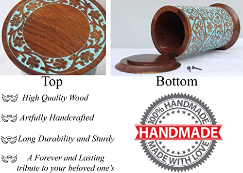 Wooden cremation urn(customized) | urns for ashes | cremation box | carving wooden urn | wooden urn for human ashes | wooden urn | carved boxes (Medium- with text)