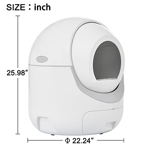 Only Warm Cat Litter Box,Self Cleaning Automatic Cat Litter Box,with APP Control & Safe Alert & Smart Health Monitor Extra Large Cat Litter Box.