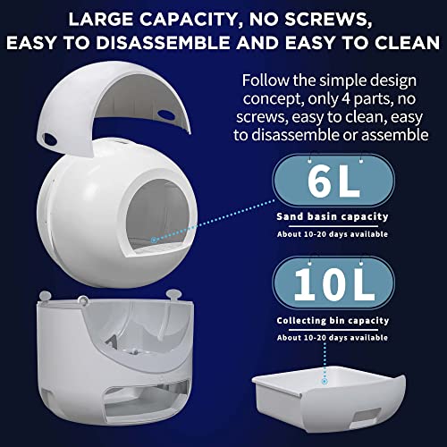 Self Cleaning Cat Litter Box, Automatic cat Litter Box with APP Control for Multiple Cats and All Kinds of cat Litter, White