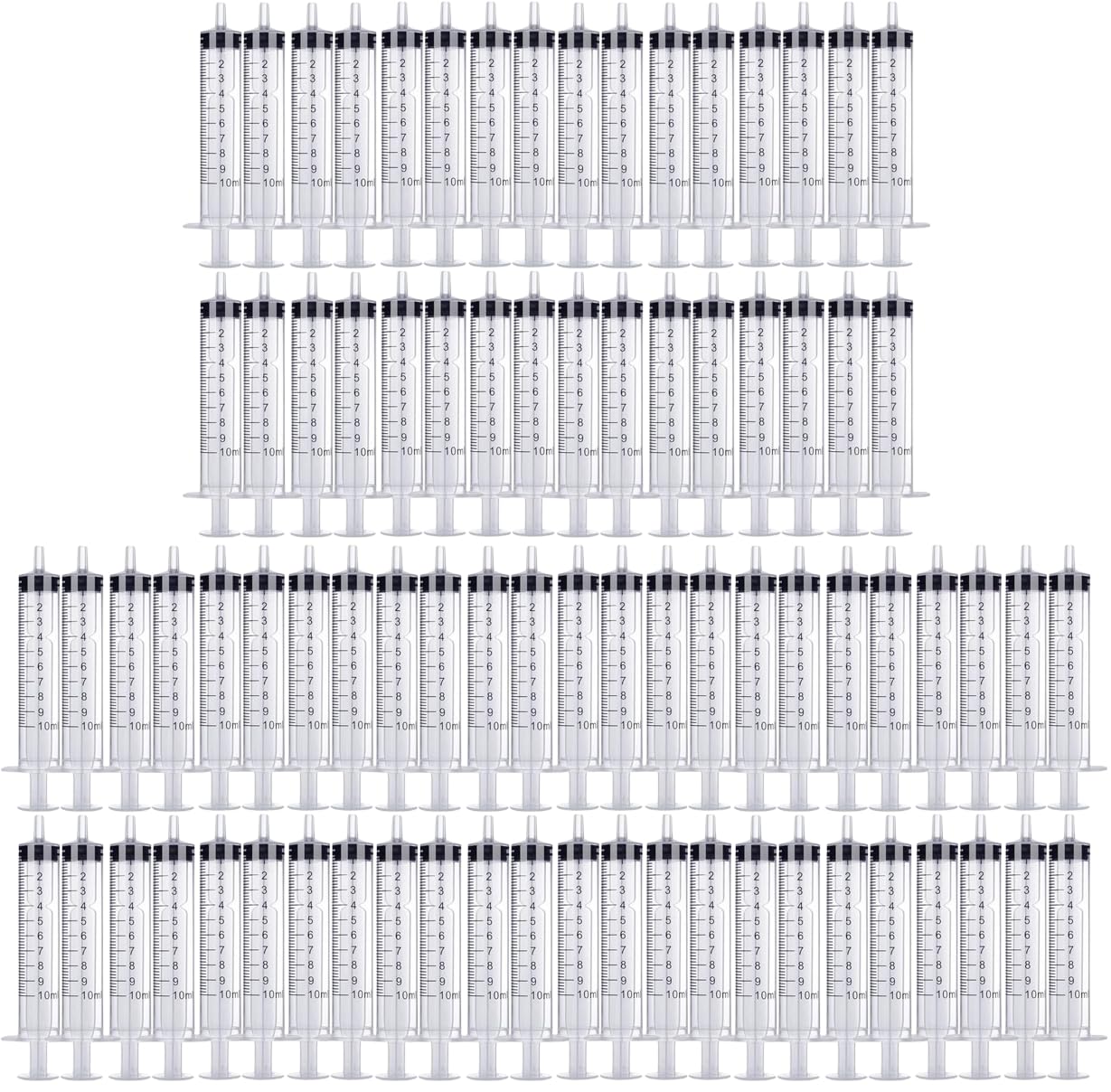 100 Pack 10ml Syringe Without Needle, Graduated Oral Medication Syringes for Labs, Measuring Liquids, Feeding Meds, Watering, refilling, Home Care