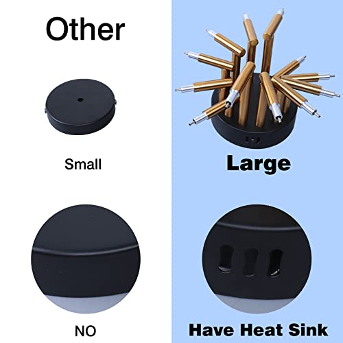 Modern Led ceiling light fixtures flush mount, Black and Gold Light Fixture Ceiling Mount, Modern Dining Room Light Fixture hanging,12-head Led Ceiling Lights for Bedroom,Living Room,Kitchen, Hallway
