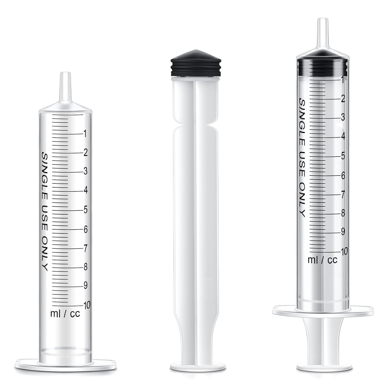 100 Pack 10ml Syringe Without Needle, Graduated Oral Medication Syringes for Labs, Measuring Liquids, Feeding Meds, Watering, refilling, Home Care