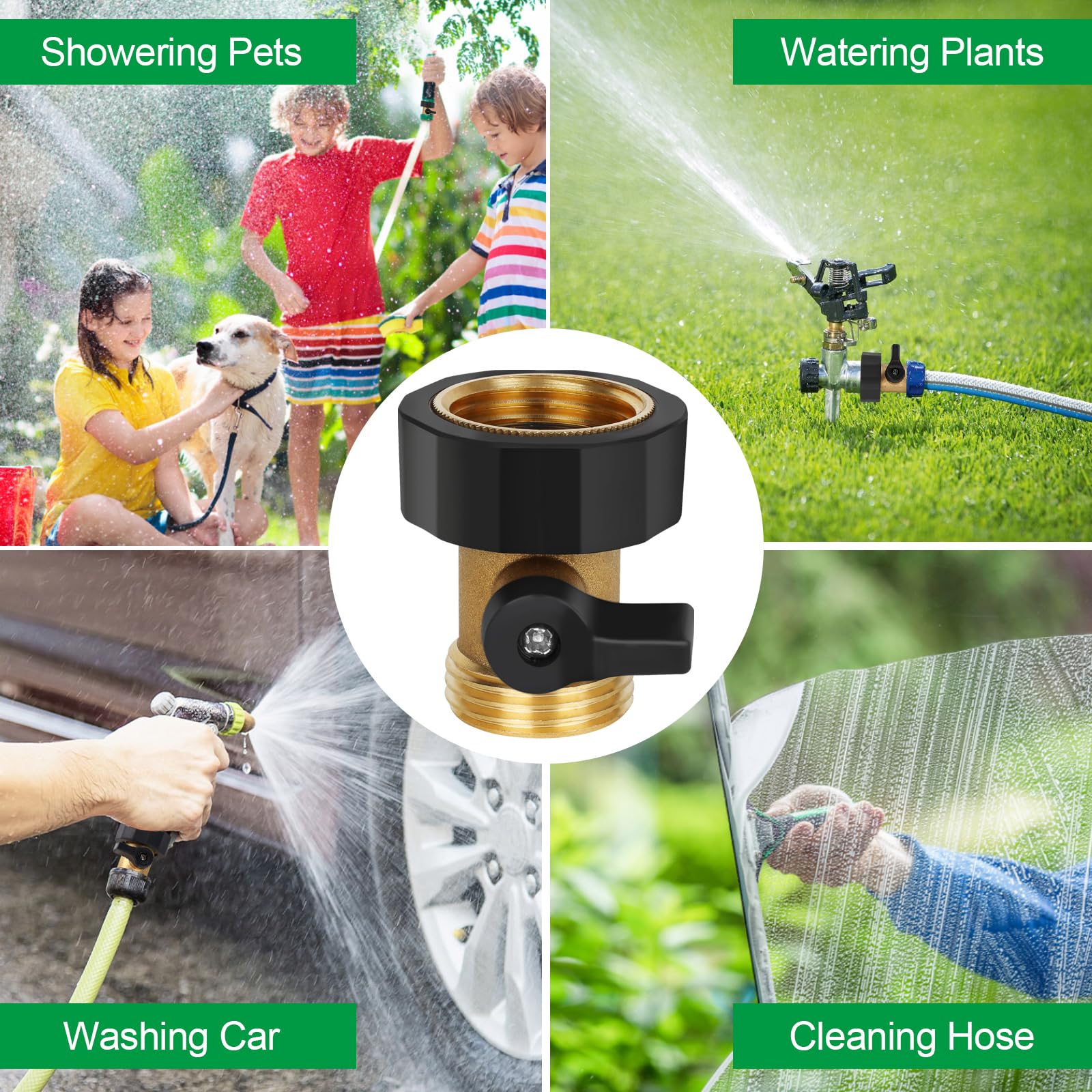 2PCS Garden Hose Shut Off Valve, 3/4 Heavy Duty Shut Off Valve, Hose On/Off Valve Garden Hose Connector, 4 Extra Rubber Washers.