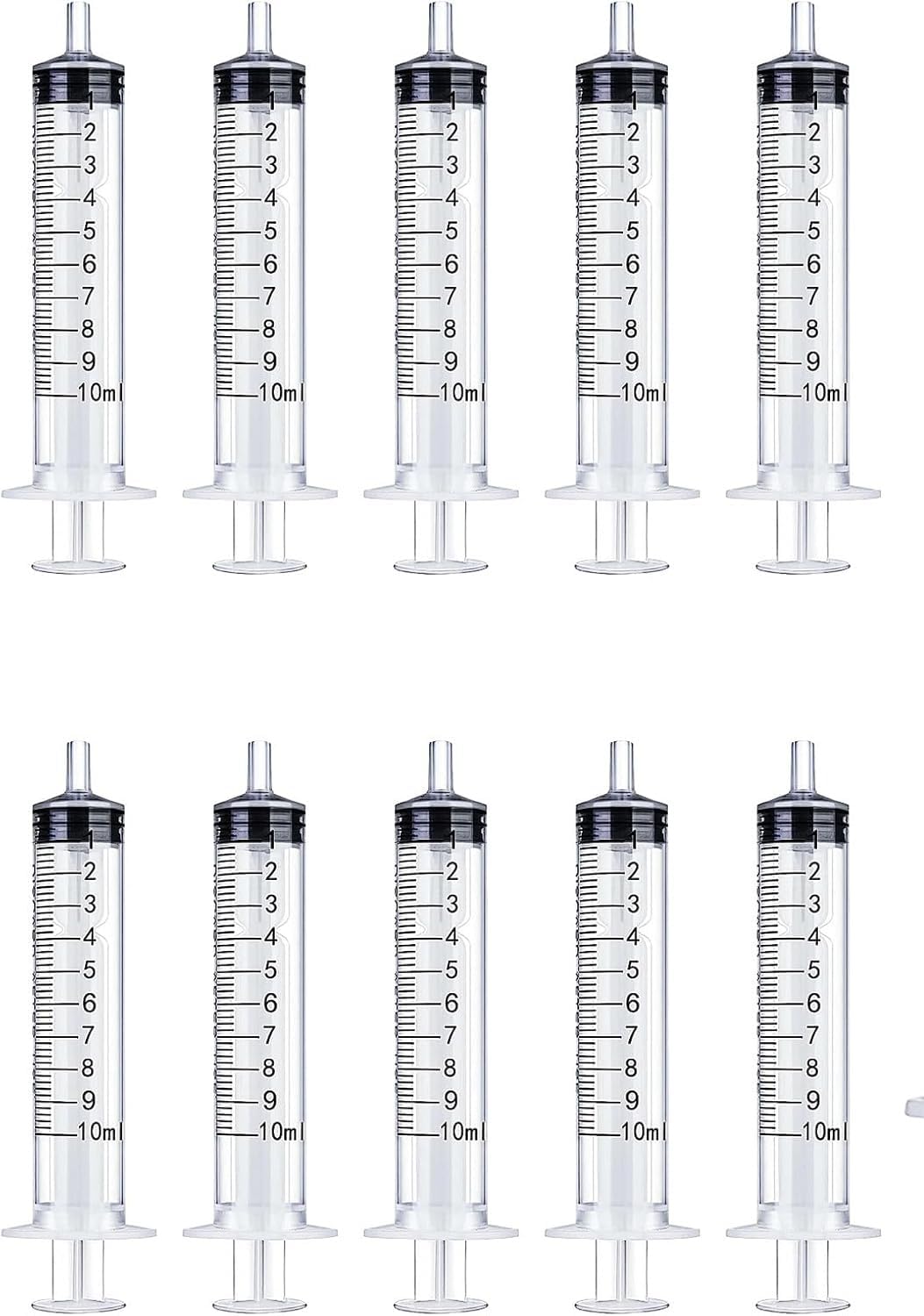 100 Pack 10ml Syringe Without Needle, Graduated Oral Medication Syringes for Labs, Measuring Liquids, Feeding Meds, Watering, refilling, Home Care