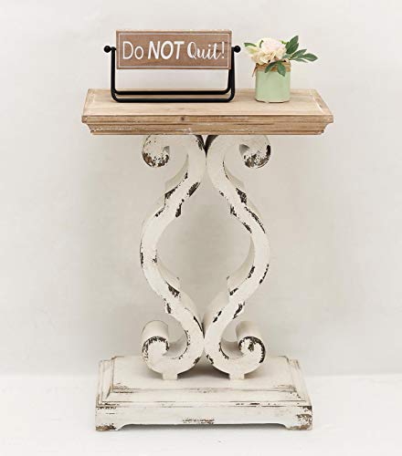 Rustic Farmhouse Accent End Table, Natural Wood Side Table Nightstand for Dinning or Living Room 19.75 x 11.75 x 27.5 Inches