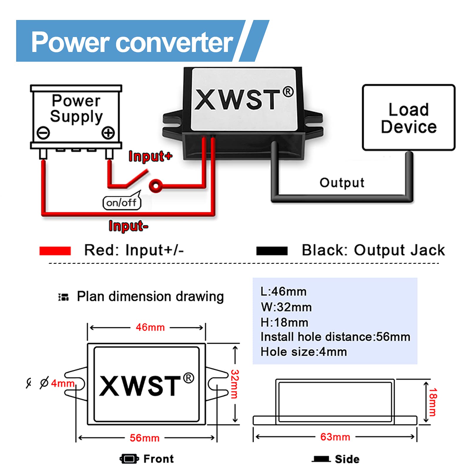 XWST DC to DC 12V 24V to 5V 3A 15W 15watt with Micro and USB Output Power Adapter Converter 8V-40V to 5V Voltage Buck Regulator,Step-Down Module,Waterproof Power Adapt 5V Volt Transformer Module