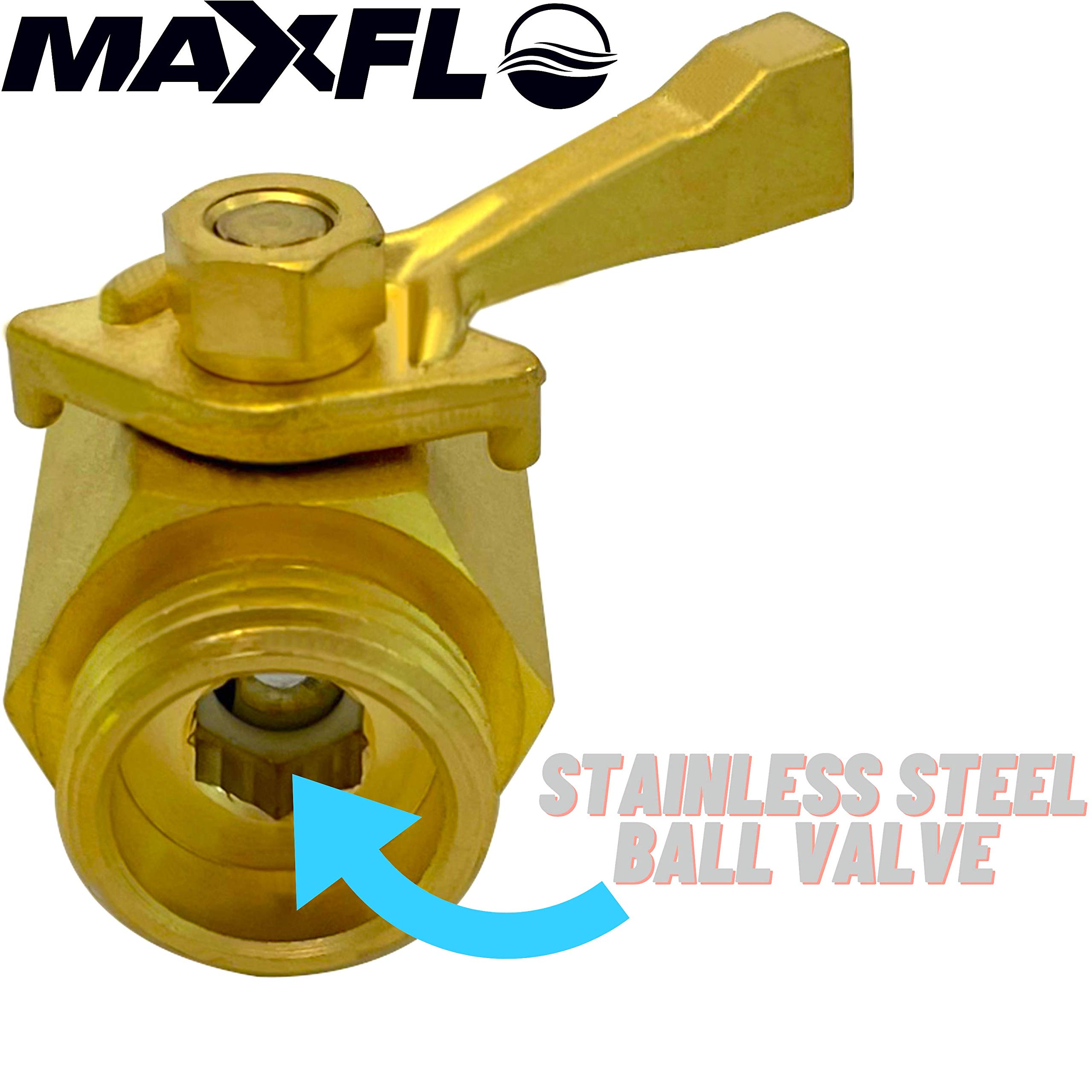 Heavy Duty Brass Hose Shut Off Valve | 2 Pack Garden Hose Connector | Water Hose Valve Shut Off | Shutoff Valve | 2 Extra Pressure Washers | Fits All Standard Hoses