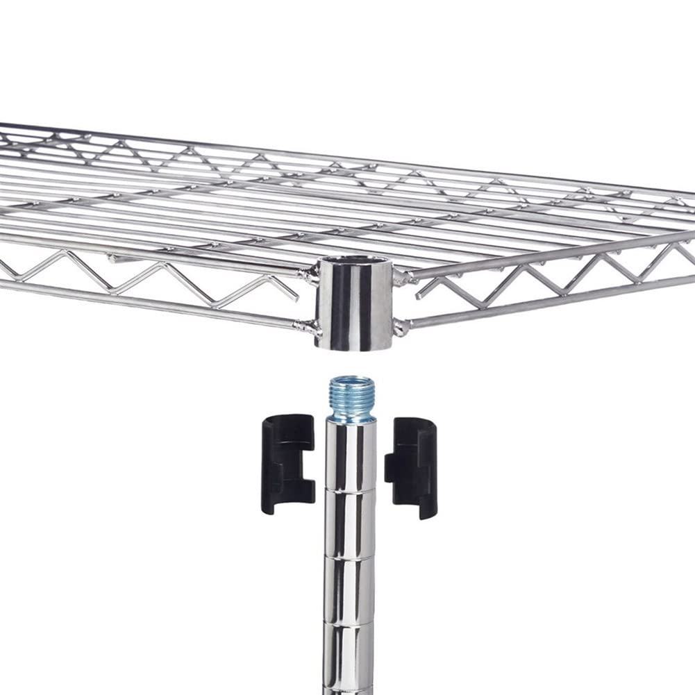 4 Tiers Standing Shelving Units - 4-Shelf Adjustable Storage Wire Shelving Unit, Metal Organizer Wire Rack for Laundry Bathroom Kitchen Pantry Closet, Garage Storage Rack Display Shelf for Living Room
