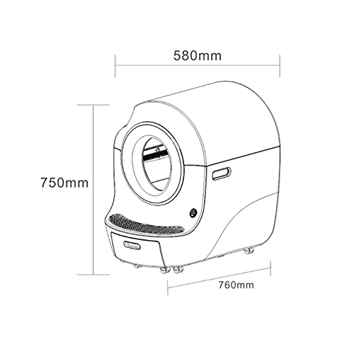 Cat Box Smart Cat Litter Box Electric Automatic Cat Toilet Large Spherical Warehouse Low Noise Cat Litter Box 9L Cat Litter Capacity, Suitable for Cats Within 33lbs Cat Furniture ( Color : White )