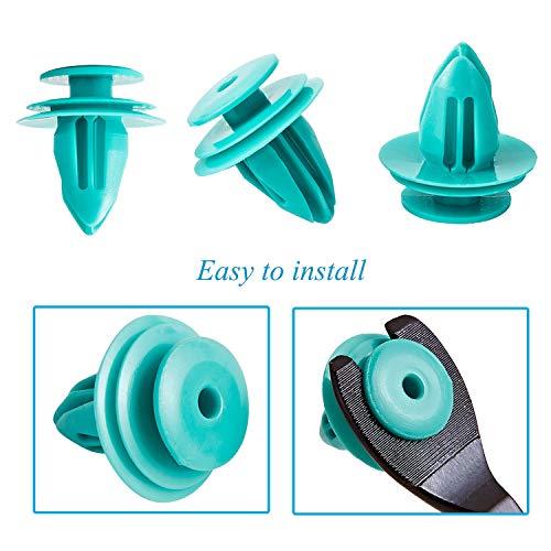 FEBRYTOLD 100Pcs Trim Door Panel Retainer Clips, Car Push Fastener Clips, Door Trim Clips for Toyota Corolla Camry Sequoia Tundra Tacoma, Replace OEM: 90467-10188 with 1Pcs Plastic Fastener Remover