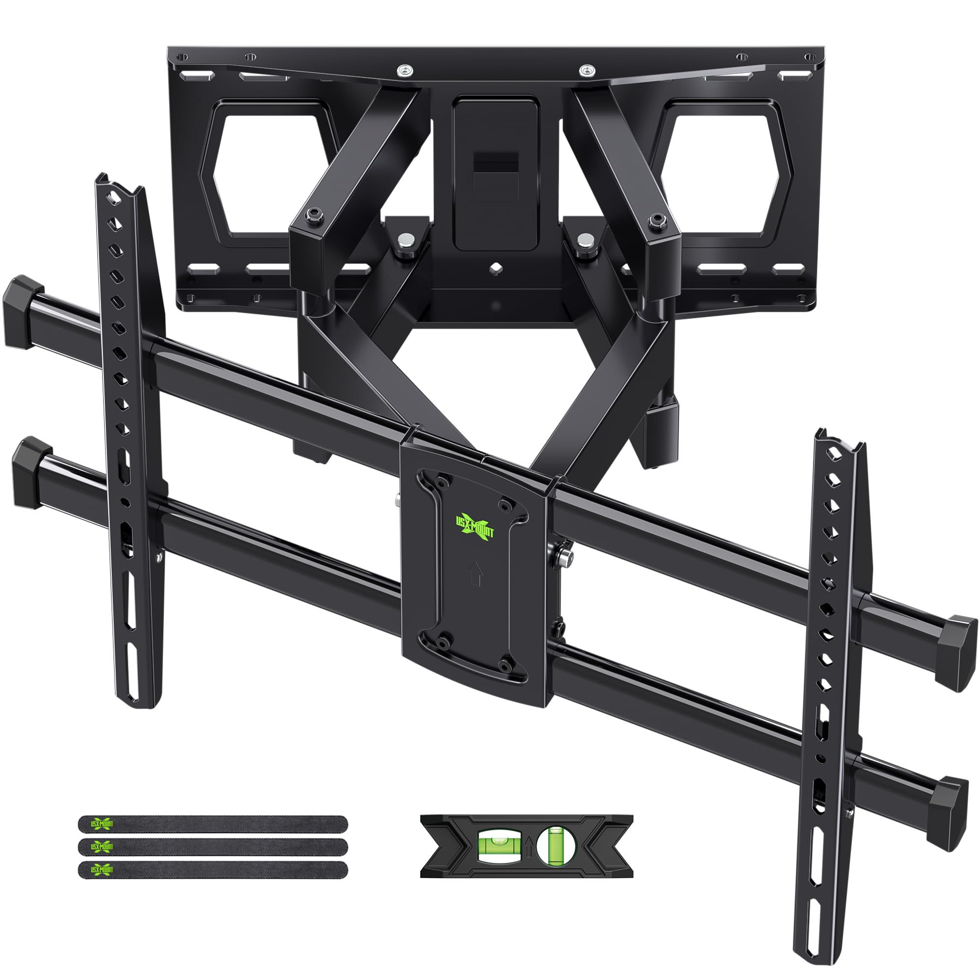 USX MOUNT Full Motion TV Mount for Most 37-82 Inch TV up to 132lbs, TV Wall Mount Articulating with Swivel, Tilt & Extension, Wall Mounts TV Bracket for VESA 600x400mm 400x300mm, 8-16" Wood Studs