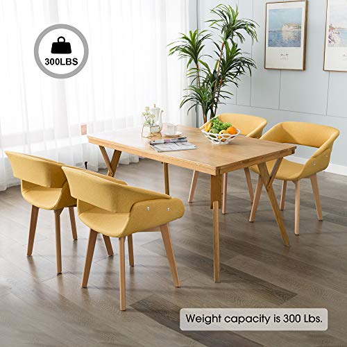 ivinta Modern Dining Room Chair Set of 2 for Kitchen, Mid-Century Upholstered Fabric Accent Chair with Solid Wood Legs