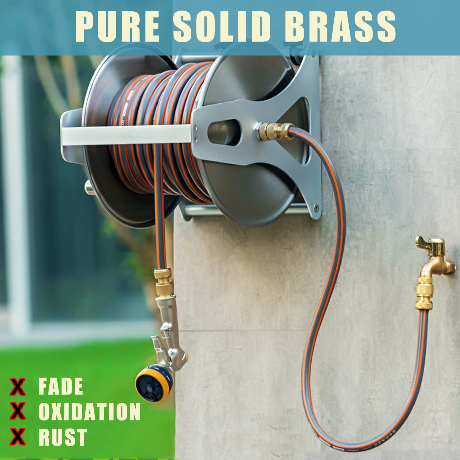 2PCS Brass Garden Hose Elbow Connector, 90-Degree Heavy Duty Fittings, 3/4 Inch GHT Male & Female Adapter