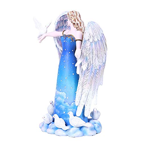 Pacific Giftware Changeling Angel with White Pigeons Statue by Shelia Wolk Home Decor