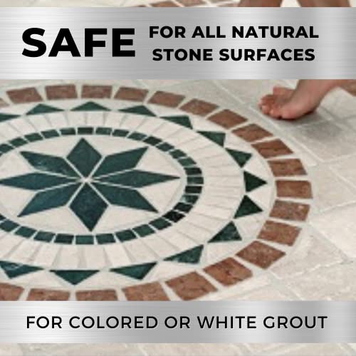 Black Diamond Stoneworks ULTIMATE GROUT CLEANER: Best Cleaner for Tile,Ceramic,Porcelain, Marble Acid-free Safe Deep Cleaner & Stain Remover for Even the Dirtiest Grout. (1-Quart/1-Brush)