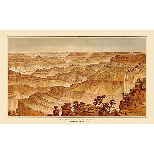ArtDirect Grand Canyon, Point Sublime Arizona - Bien 1882 II 36x22 Extra Large Unframed Art Print Poster Ready for Framing by Bien