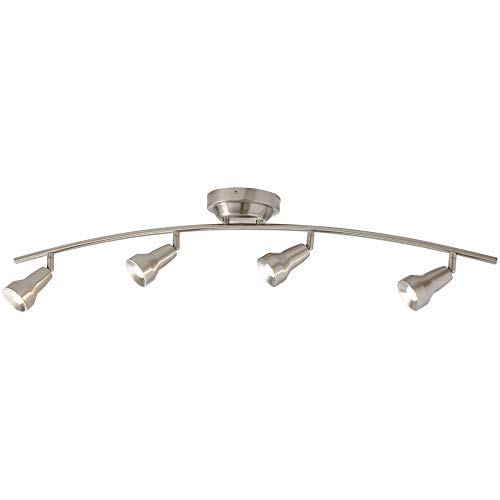 Hampton Bay Kelso 3 ft. 4-Light Satin Nickel LED Fixed Rail with 300/Lumen Heads 108701