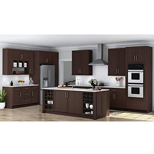 HAMPTON BAY KW3018-SJM Rsi Home Products Shaker Wall Bridge Cabinet, Java, 30" x 18"