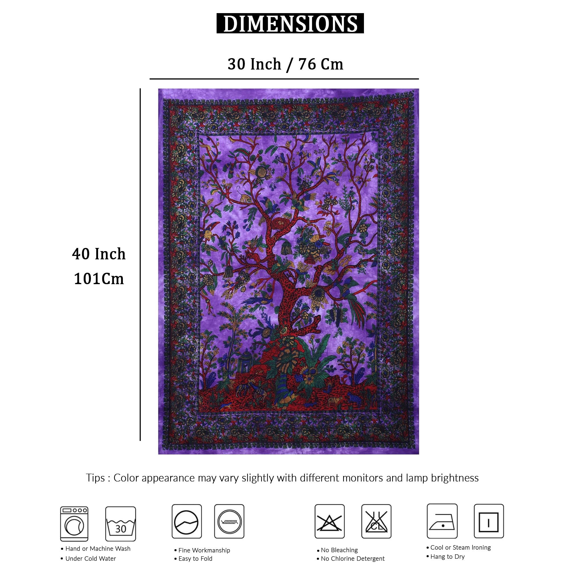 THE ART BOX Purple Tree of Life Tapestry, 30x40 Inch, Wall Art, Bedroom Decor