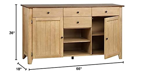Sunset Trading Brook Sideboard Server, Distressed Wheat/Pecan