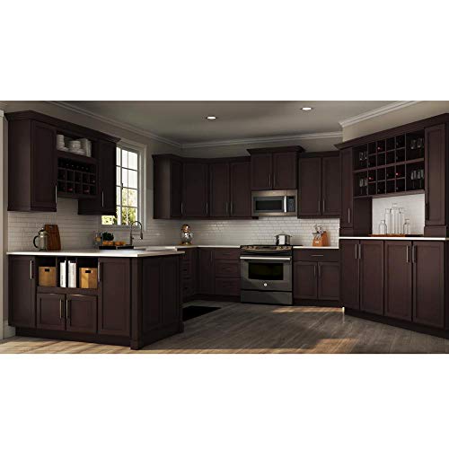 HAMPTON BAY KW3018-SJM Rsi Home Products Shaker Wall Bridge Cabinet, Java, 30" x 18"