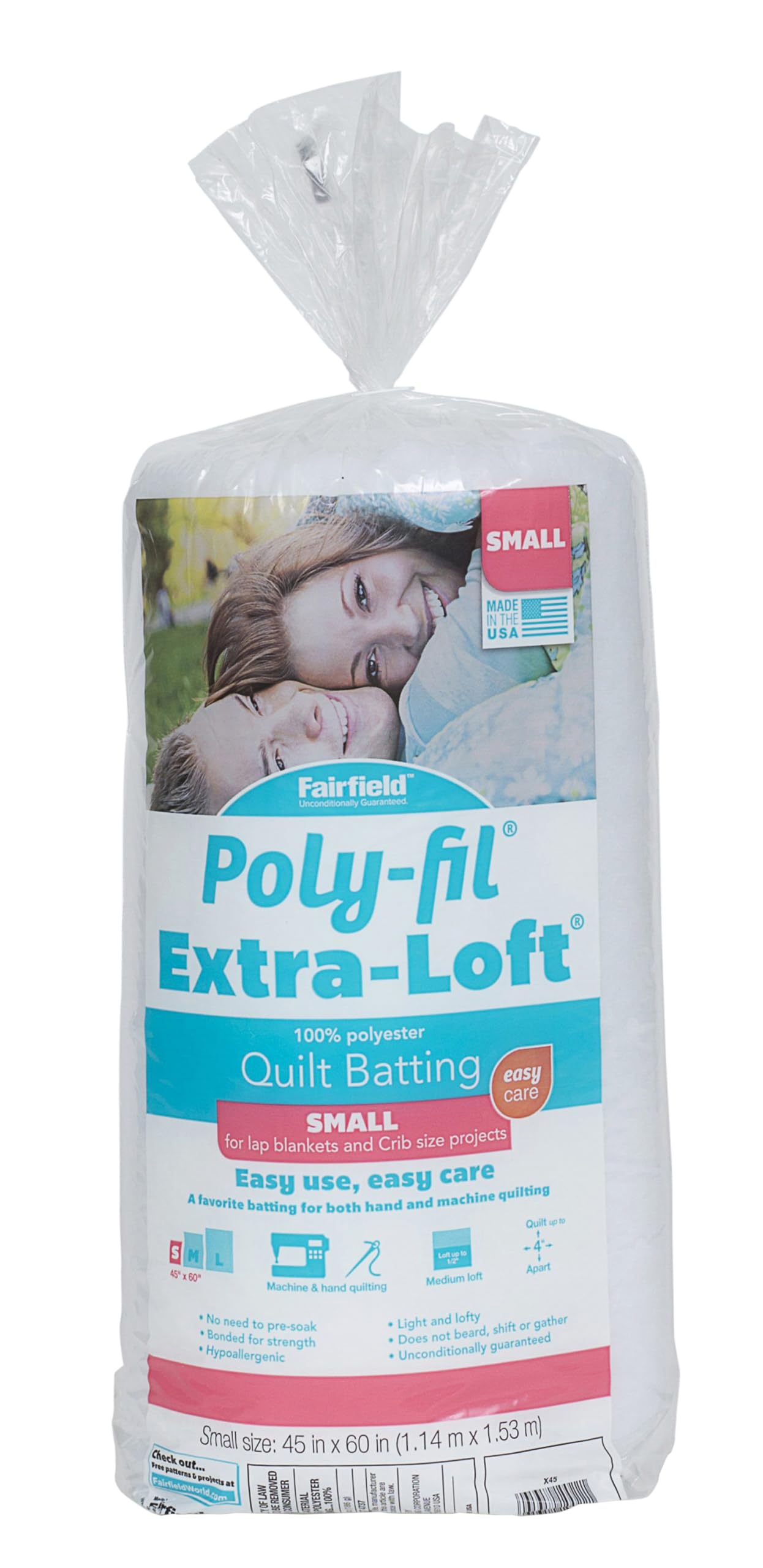 Fairfield Poly-Fil Extra-Loft Batting Crib 45" X 60"