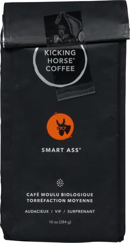 Kicking Horse Coffee, Smart Ass, Medium Roast, Ground, 10 Oz - Certified Organic, Fairtrade, Kosher Coffee