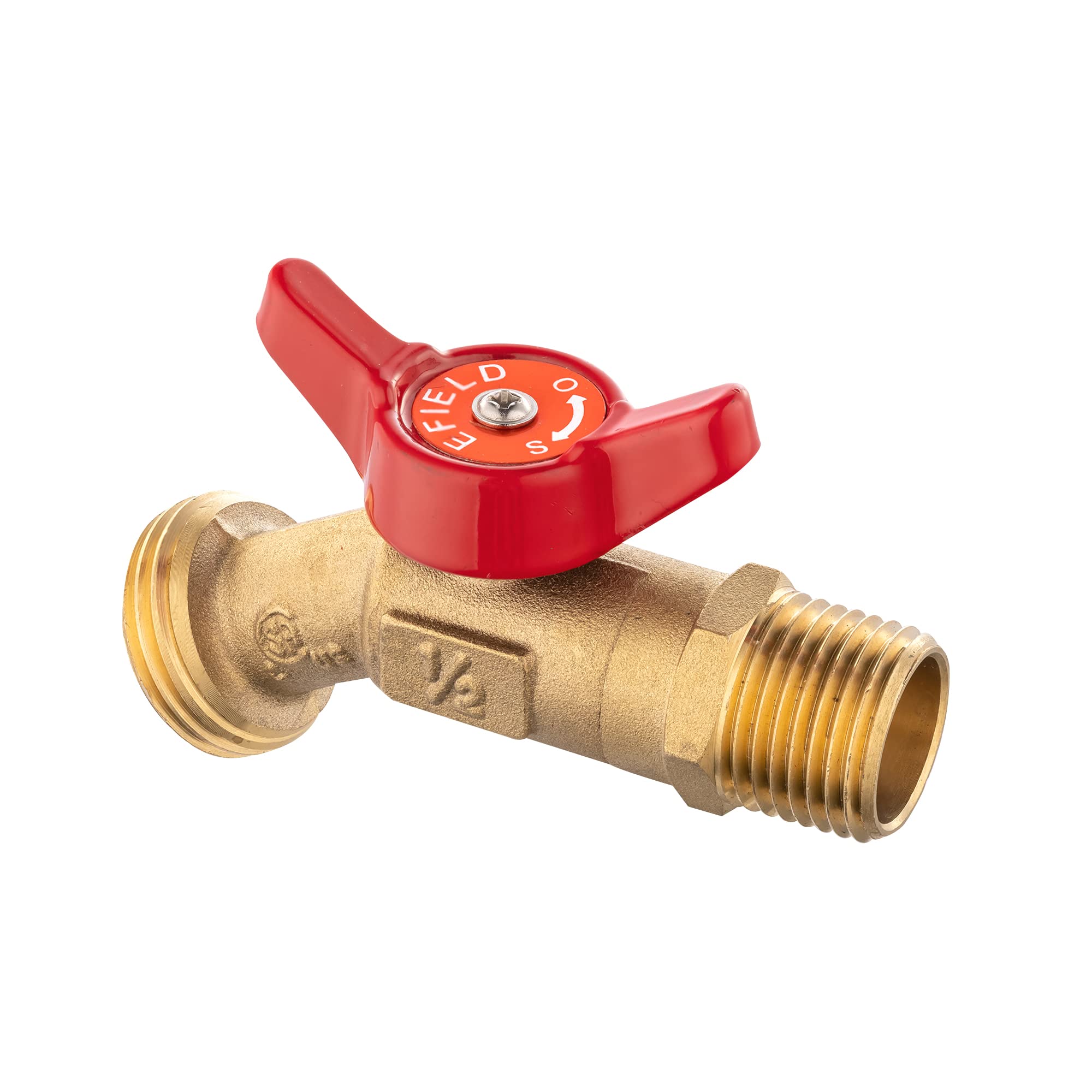 EFIELD 1/4-Turn Brass Sillcock Hose Bibb Valve 3/4" Male NPT Inlet ×3/4" Male GHT Threaded Garden Hose Outlet/Connector