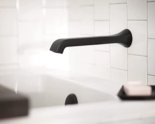 Moen WT901BL Genta LX Single Handle Wall Mount Filler High Flow Tub Faucet with 10" Spout Reach, Matte Black