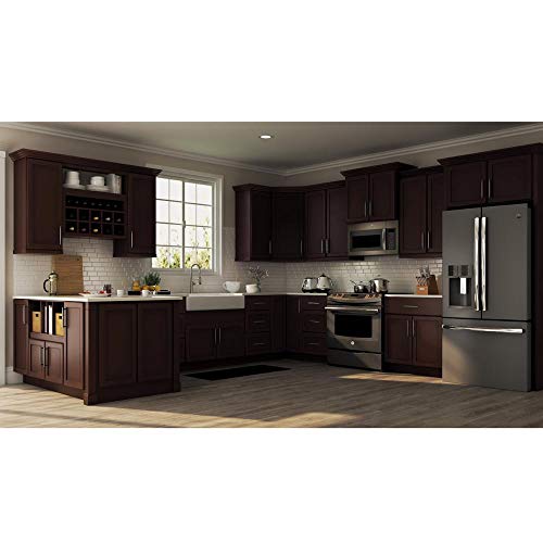 HAMPTON BAY KW3018-SJM Rsi Home Products Shaker Wall Bridge Cabinet, Java, 30" x 18"