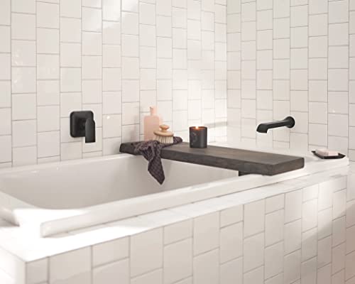 Moen WT901BL Genta LX Single Handle Wall Mount Filler High Flow Tub Faucet with 10" Spout Reach, Matte Black