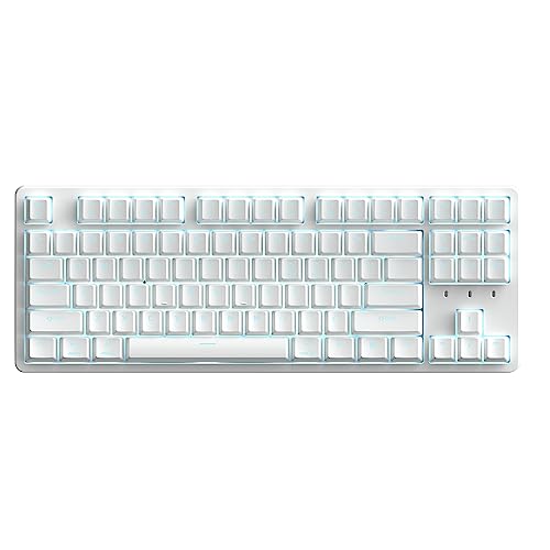 IROK FE87/104 Pro Wireless hot-swappable Gaming Keyboard, backlighting Mechanical Keyboard, Silenced Construction, Bluetooth/2.4G/Wired for Windows PC Gamers White-Red Switch
